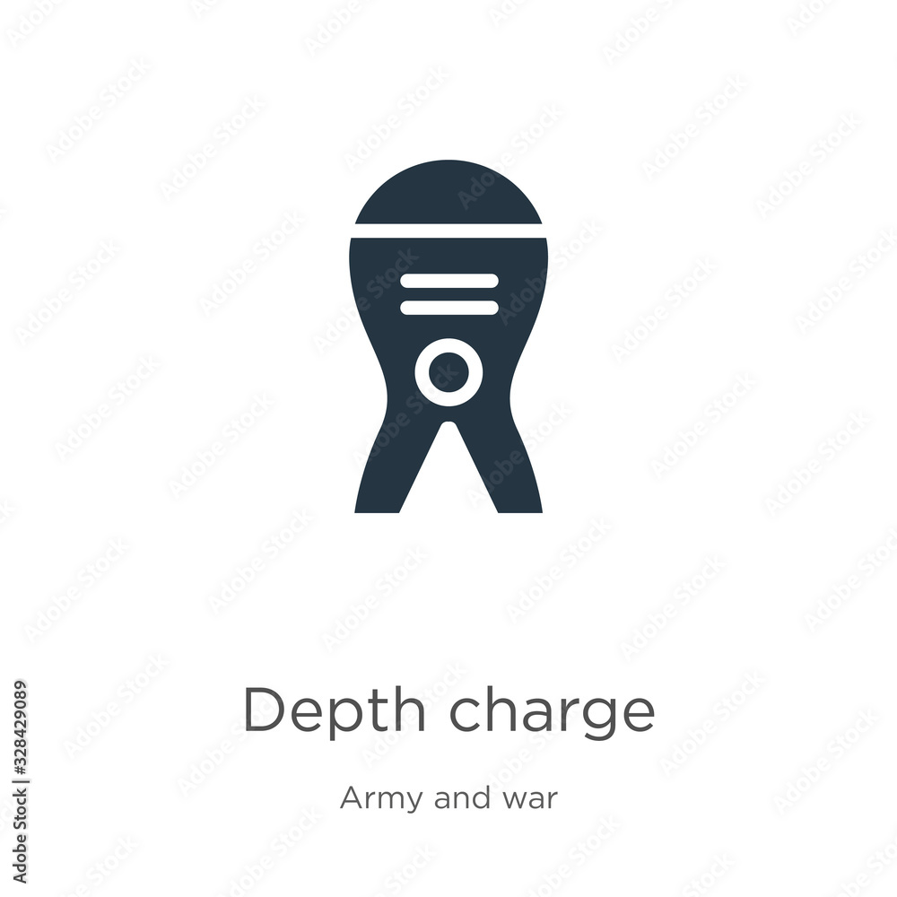 Depth charge icon vector. Trendy flat depth charge icon from army and ...