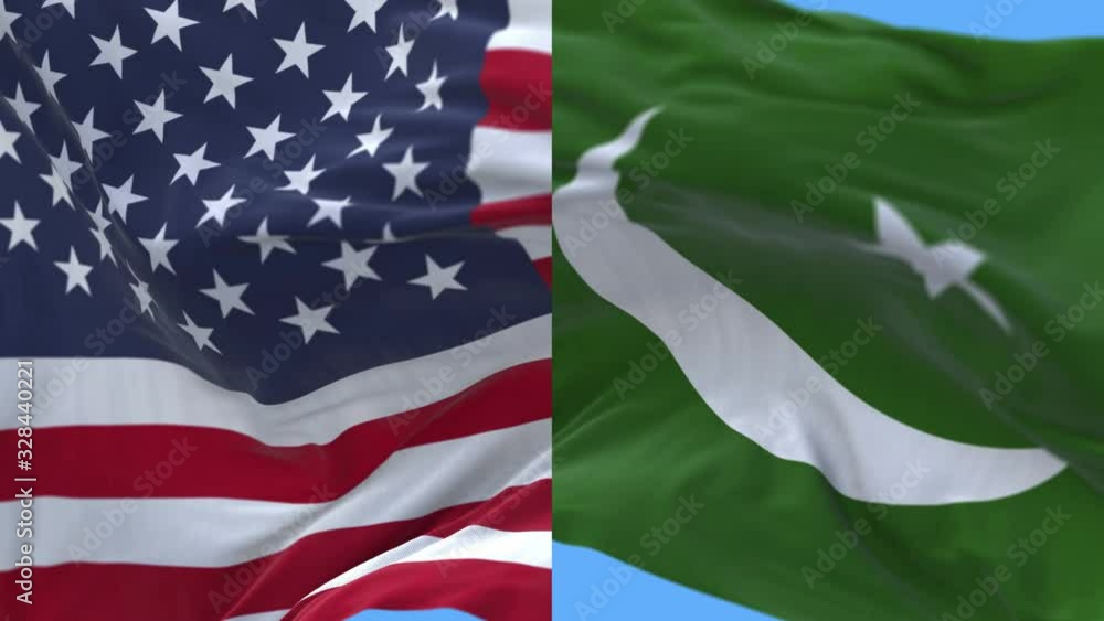4k seamless United States of America USA and Pakistan National flag ...