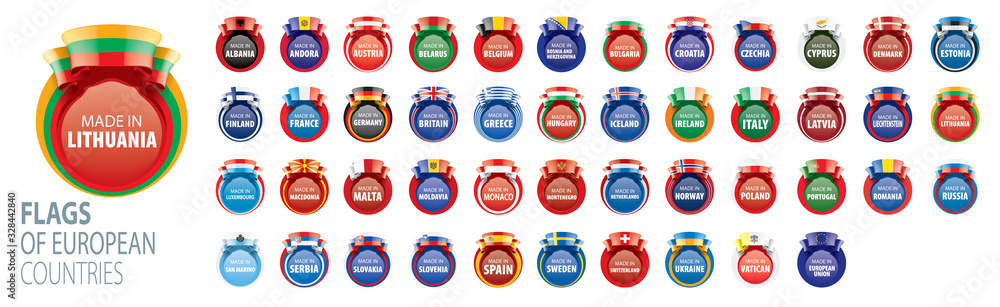 Set of flags of Europe. Vector illustration Stock Vector | Adobe Stock