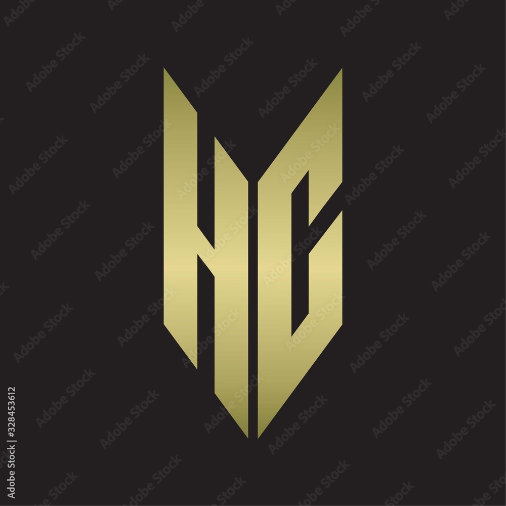 HC Logo monogram with emblem style isolated with gold colors Stock ...