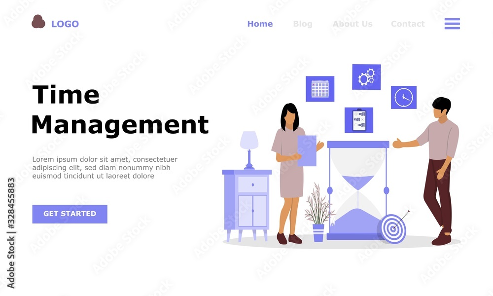 Time Management Vector Illustration Concept, Suitable for web landing ...