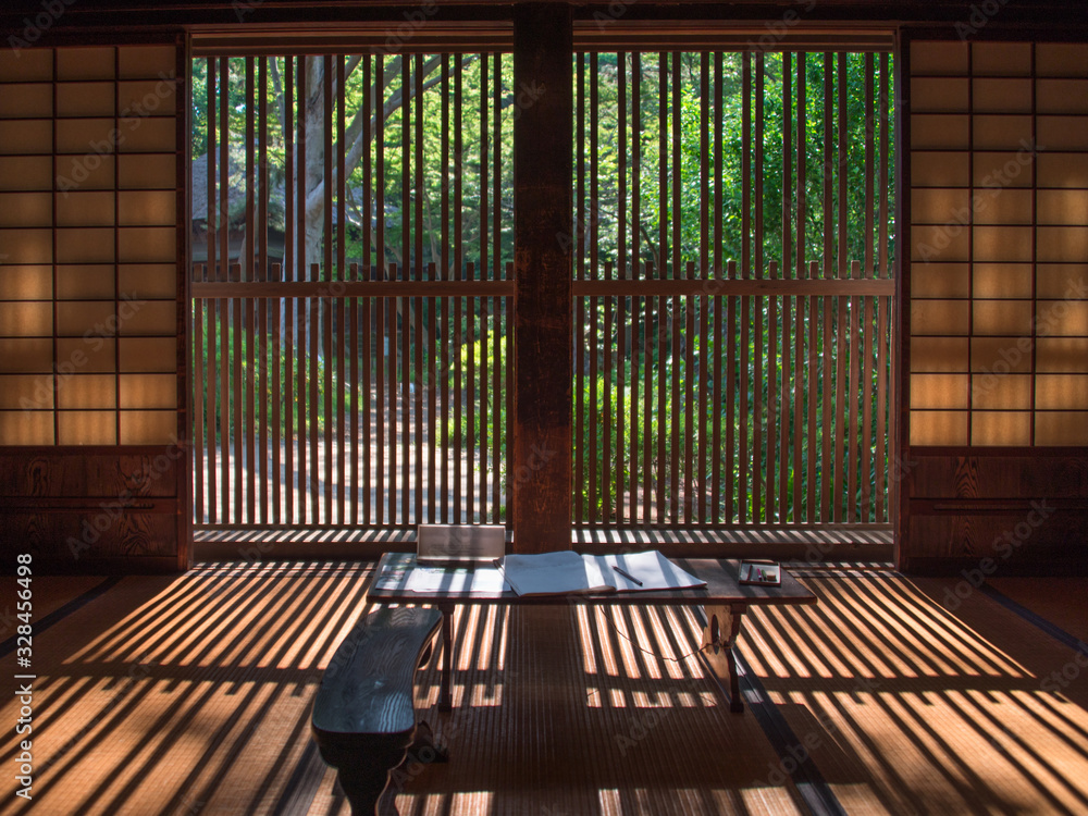 Empty old Japanese room with window (Yokohama, Japan) Stock Photo ...