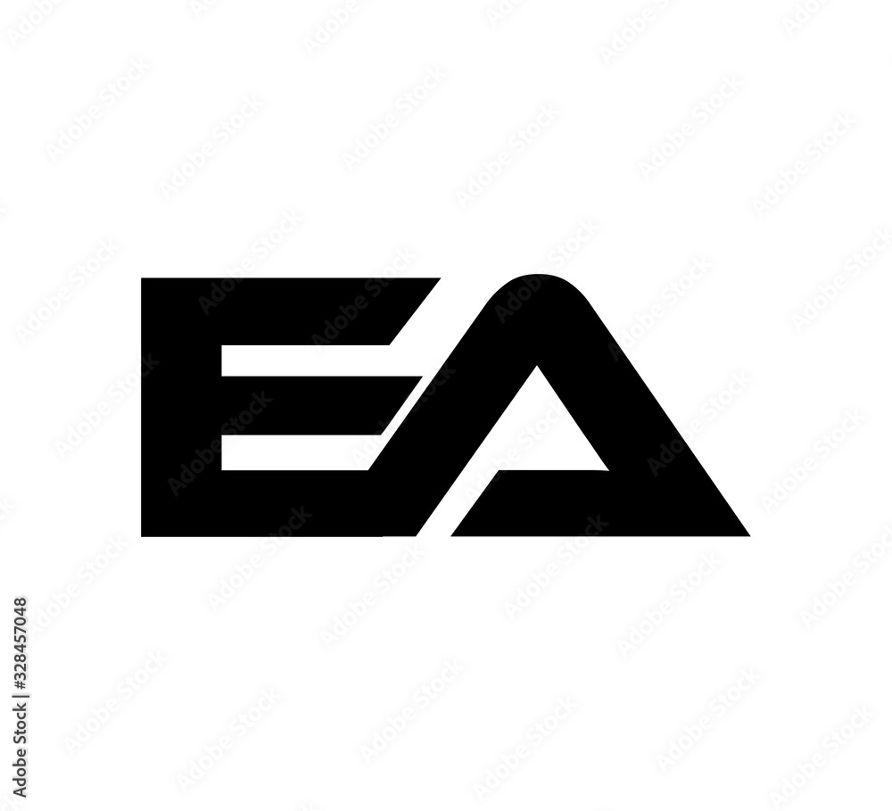 Initial 2 letter Logo Modern Simple Black EA Stock Vector | Adobe Stock