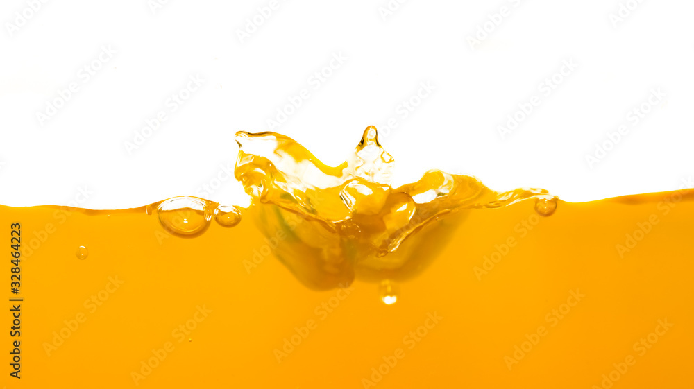 Orange water surface with bubbles, orange water splash Stock Photo ...