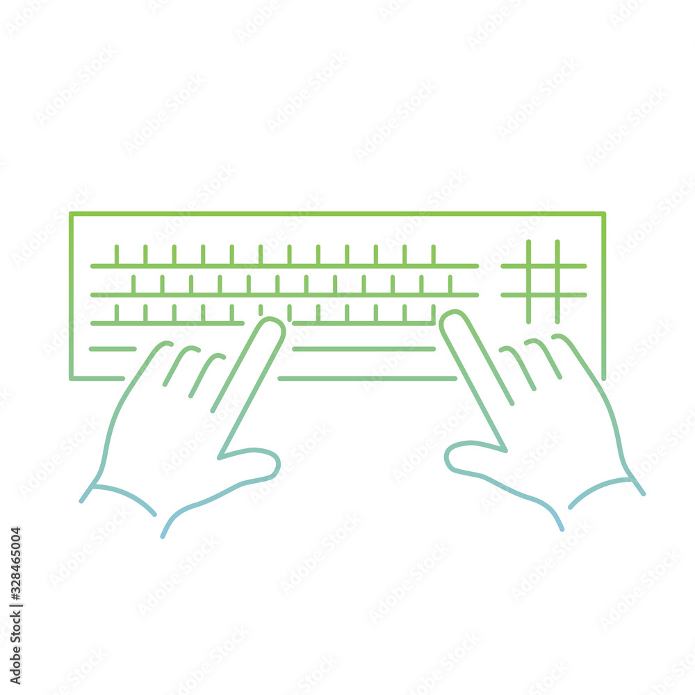 Vecteur Stock vector modern flat design linear icon of hand writing on ...