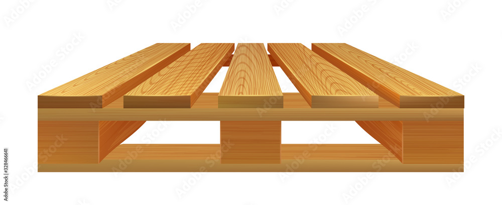 Empty Wooden Pallet For Logistic Side View Vector. Classical Wood ...