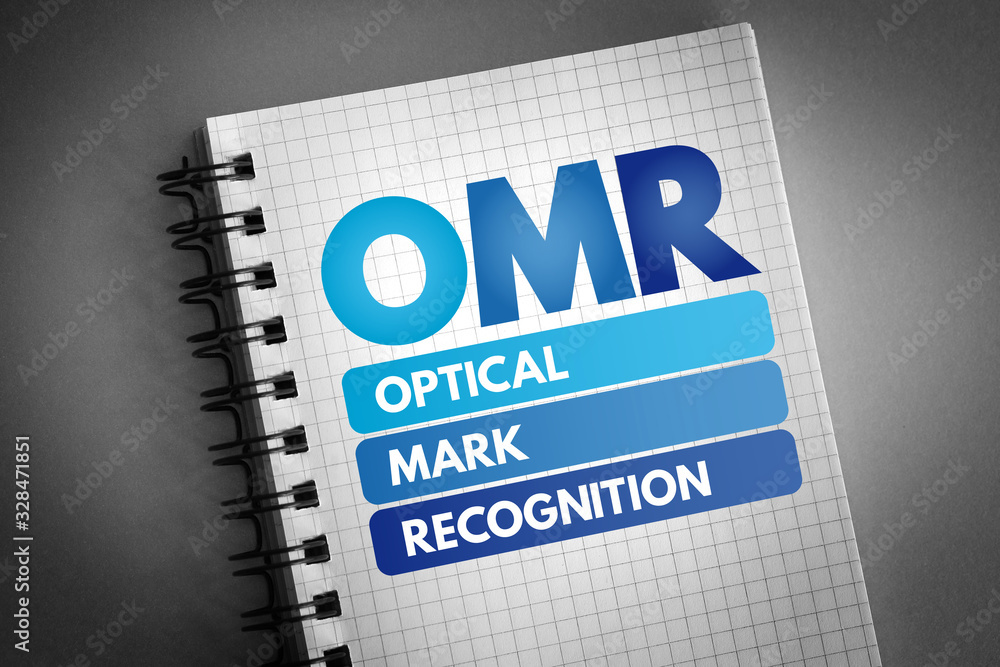 OMR - Optical Mark Recognition acronym, technology concept background ...
