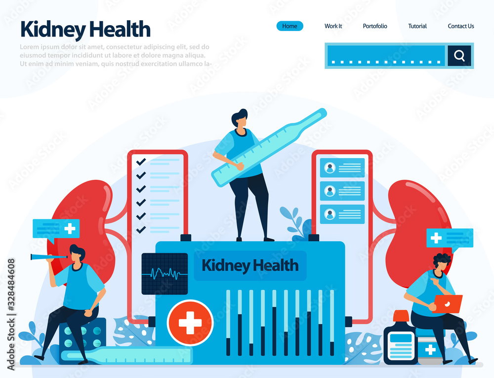 illustration for checking kidney health. diseases and disorders of ...