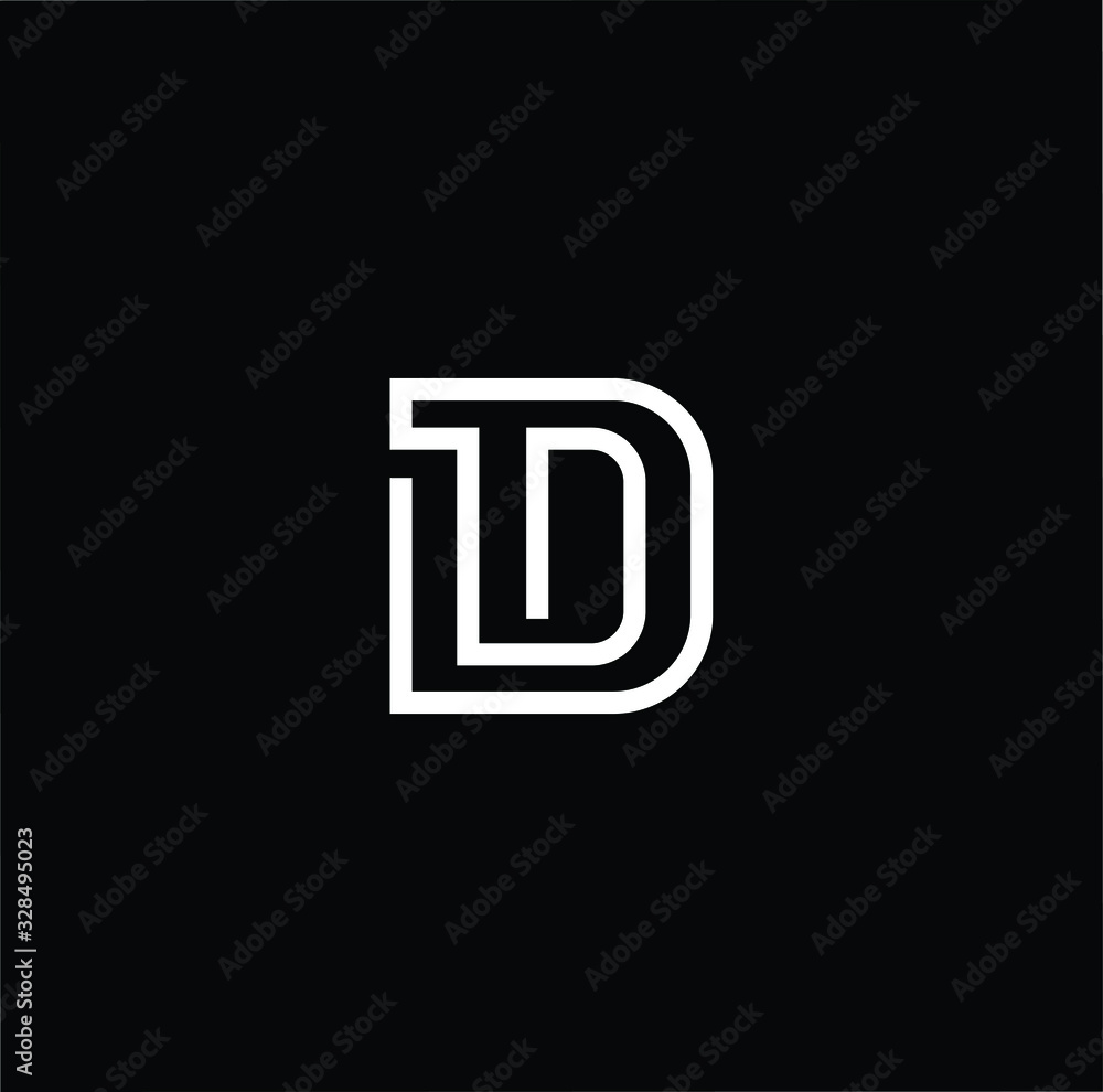 Initial based modern and minimal Logo. TD DT letter trendy fonts ...