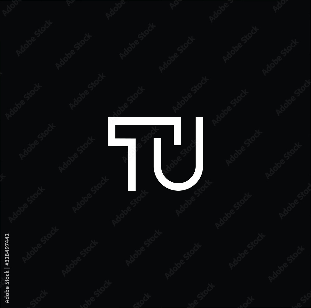 Initial based modern and minimal Logo. TU UT TJ JT letter trendy fonts ...