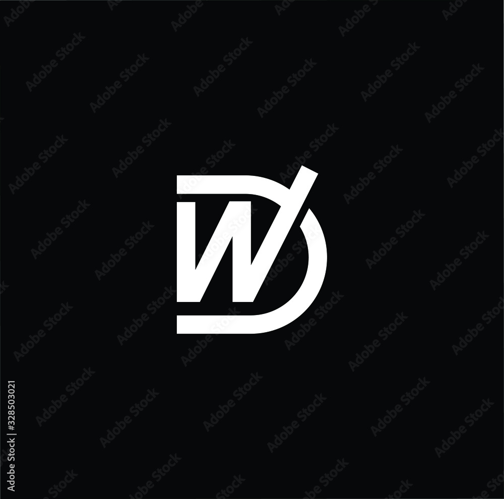 Initial based modern and minimal Logo. DW WD letter trendy fonts ...