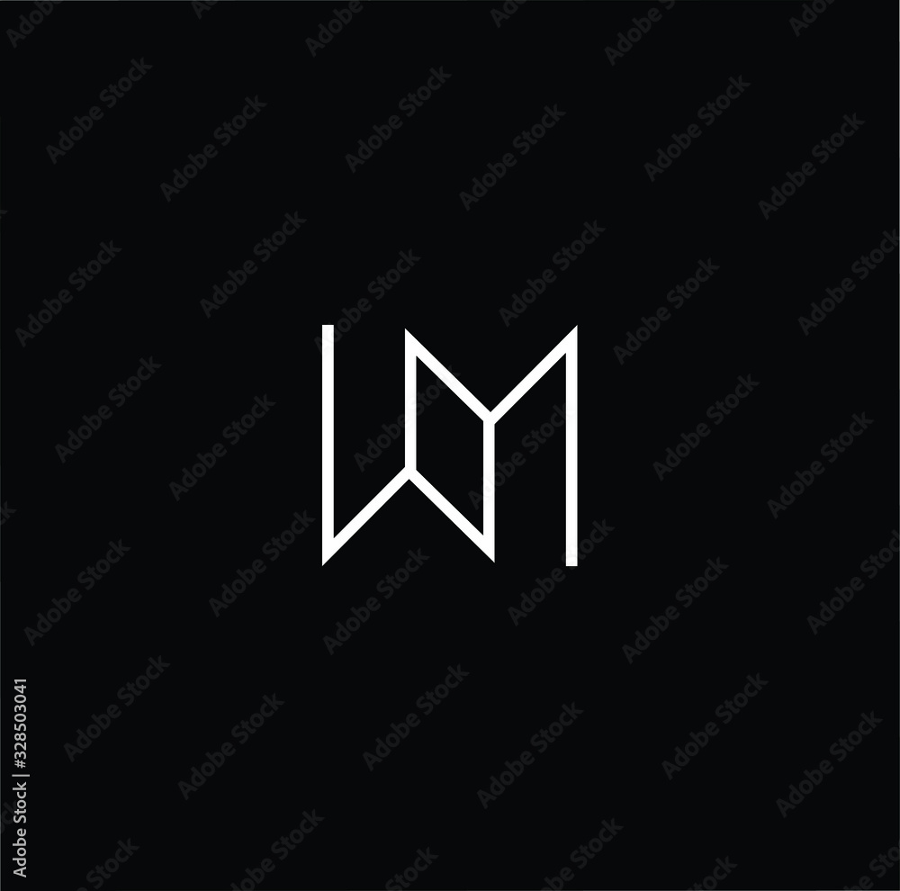 Vecteur Stock Initial based modern and minimal Logo. WM MW letter ...