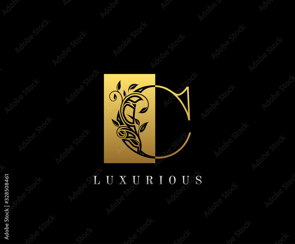 Gold Letter C Logo. C Letter Design Vector with Golden Colors and ...