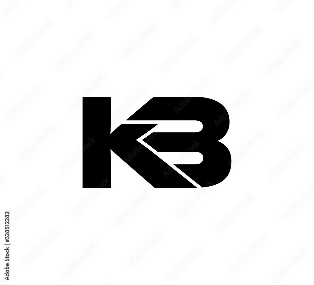Initial 2 letter Logo Modern Simple Black KB Stock Vector | Adobe Stock