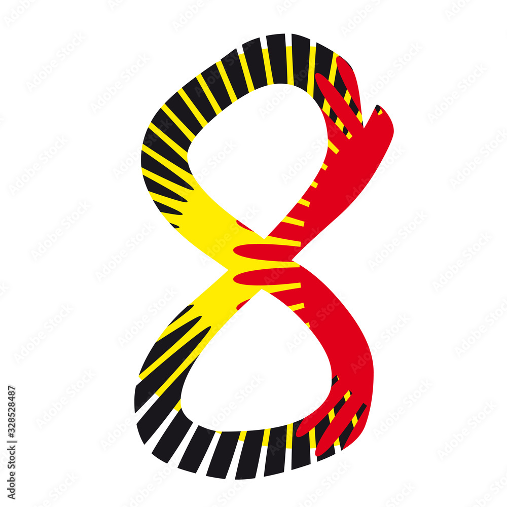 Patterned red yellow black number 8 Logo Design template Stock Vector ...