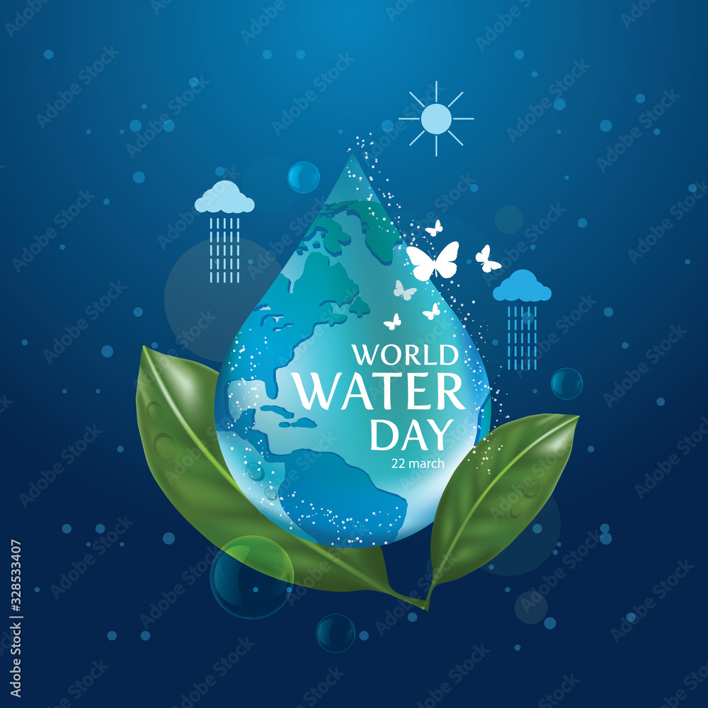 world water day , save the water Logo design template Stock Vector ...