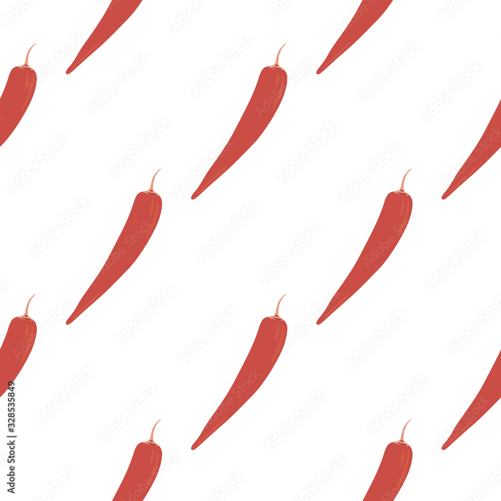 Chilli seamless pattern in doodle style. Hot chile peppers wallpaper ...