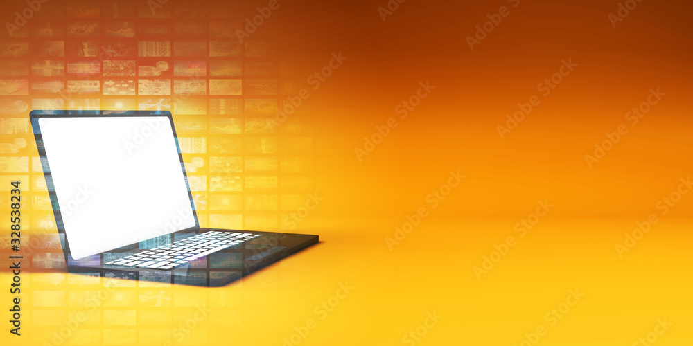 Laptop Advertising Template Stock Photo | Adobe Stock