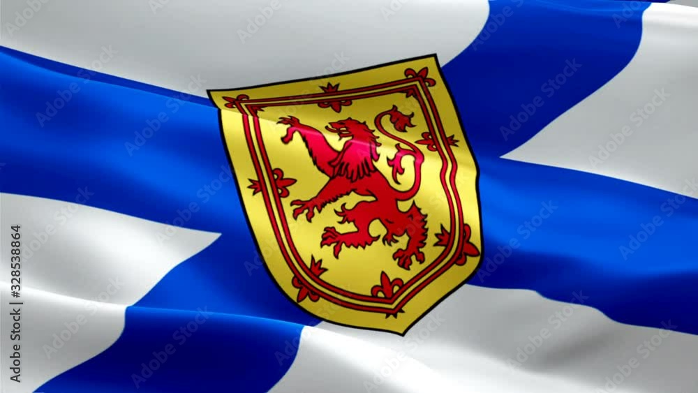 Nova Scotia Province flag video waving in wind. Realistic Province Flag ...