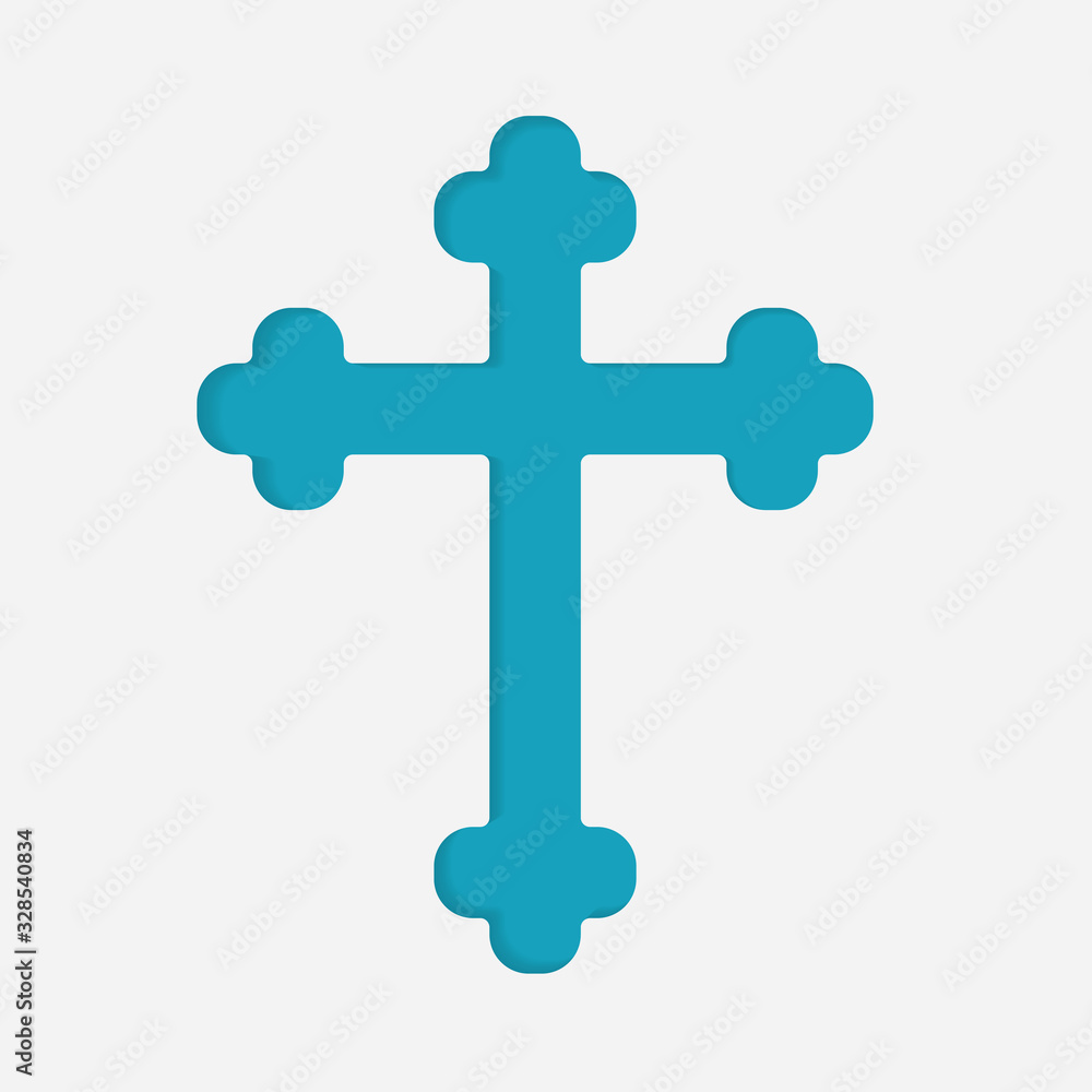 blue christian cross symbol- vector illustration Stock Vector | Adobe Stock