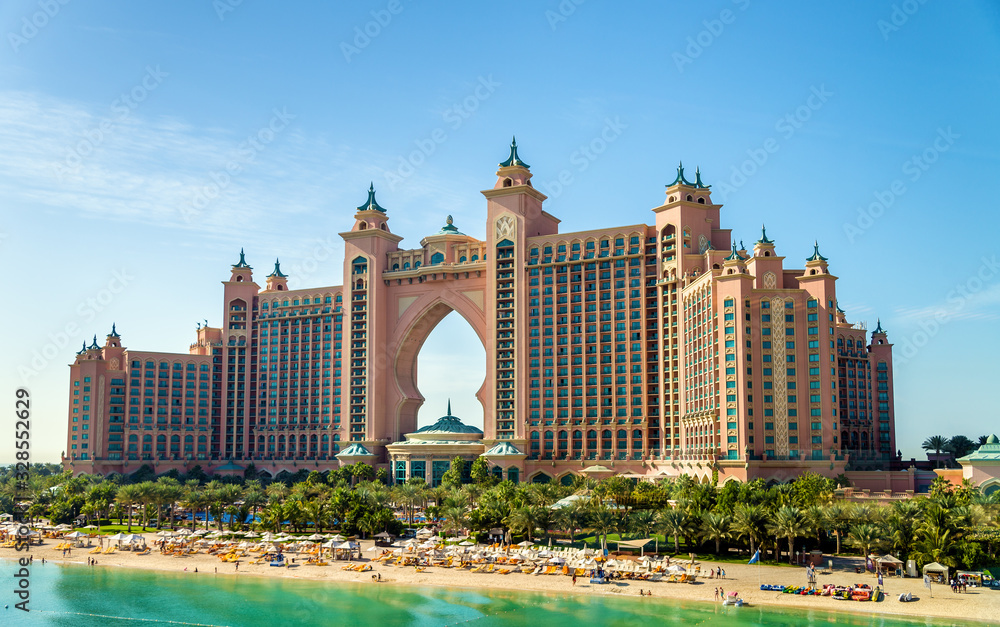 DUBAI, UAE - DECEMBER 31: Atlantis hotel. Atlantis the Palm is a luxury hotel built on Jumeirah ...