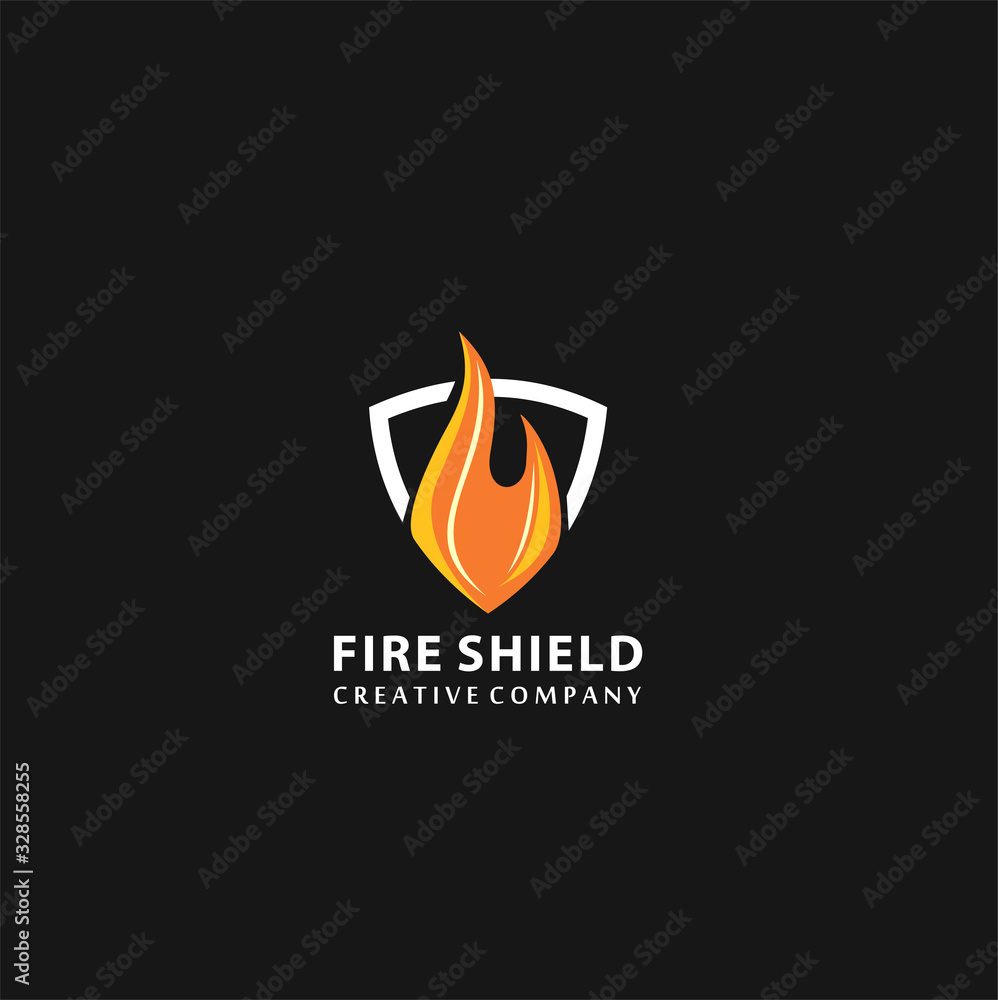 Shield Fire Logo Design Element, security logo ,vector, logo design ...