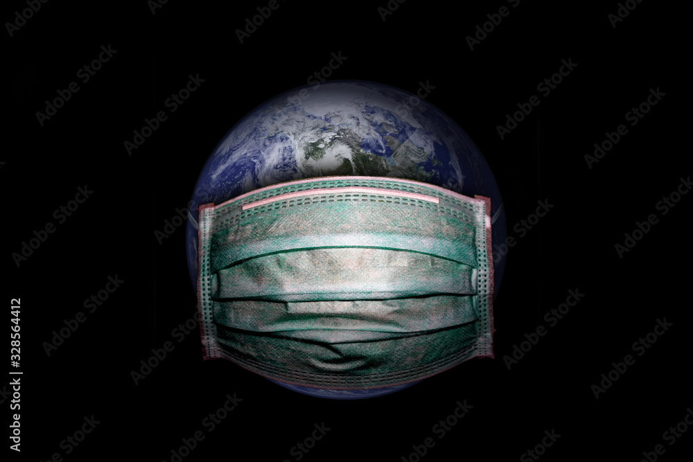 Covid-19, Coronavirus concept. earth put mask to protection against ...