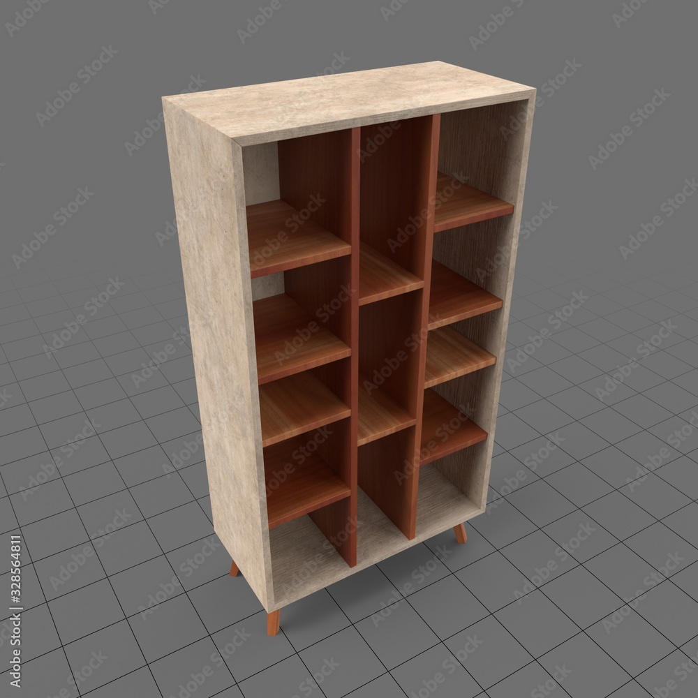 Scandinavian style bookshelf Stock 3D asset | Adobe Stock