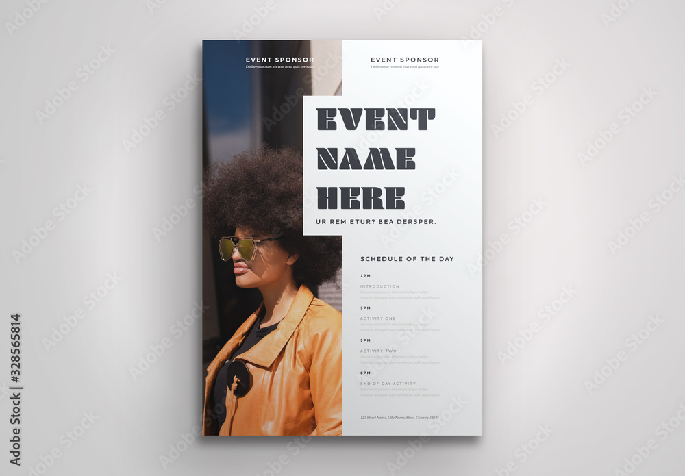 Black and White Event Poster Layout Stock Template | Adobe Stock