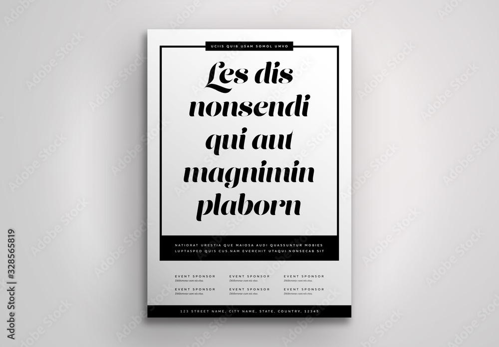 Black and White Event Poster Layout Stock Template | Adobe Stock