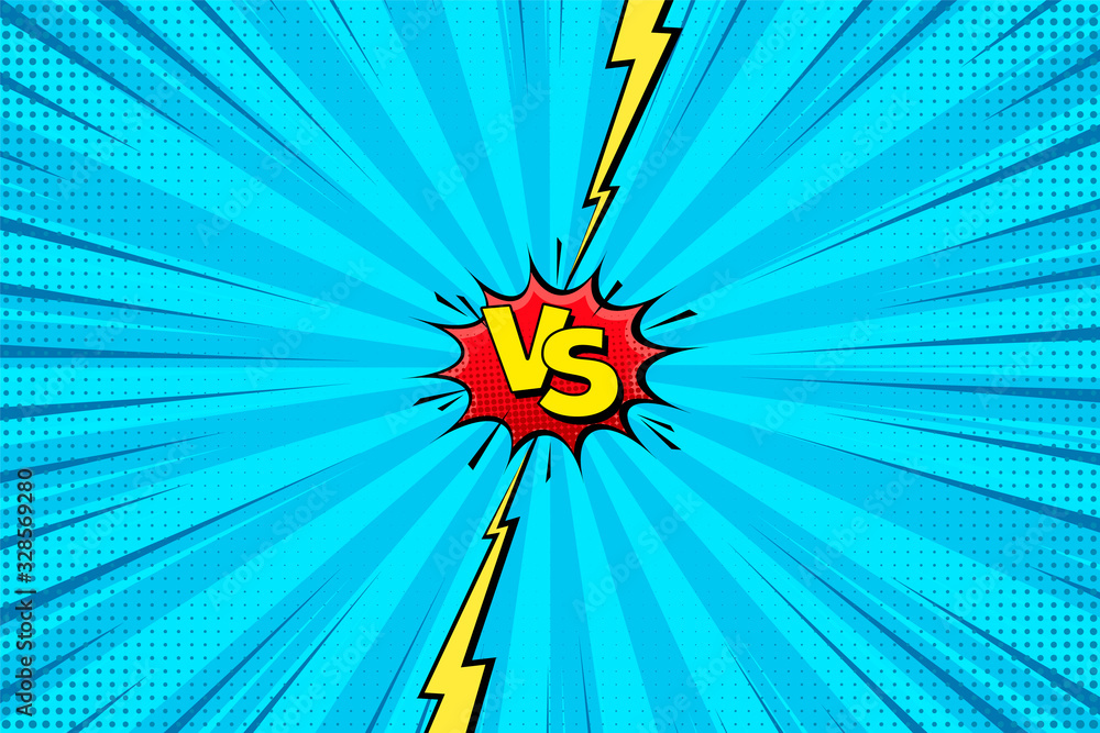 Cartoon comic background. Fight versus. Comics book colorful ...
