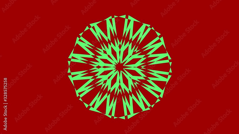 Two colored and overlapping crown-shaped graphic objects, which rotate ...