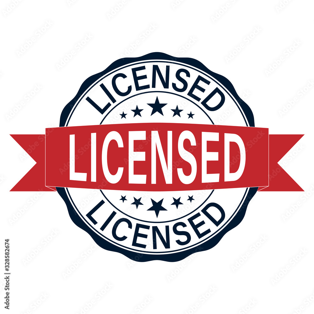 Official licensed icon web stamp on a white background. Stock Vector ...