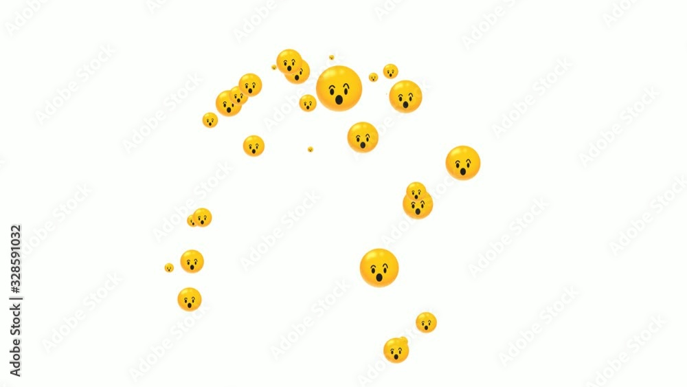 surprised emoticons flying animation. social media motion isolated on ...