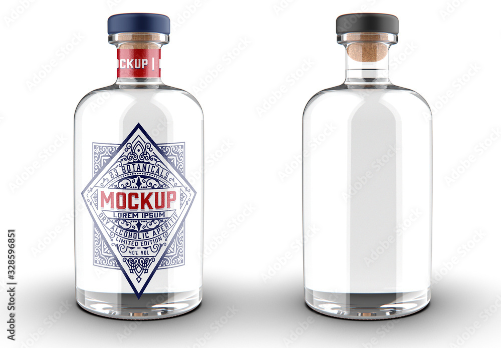 Gin Bottle Mockup Stock Template | Adobe Stock