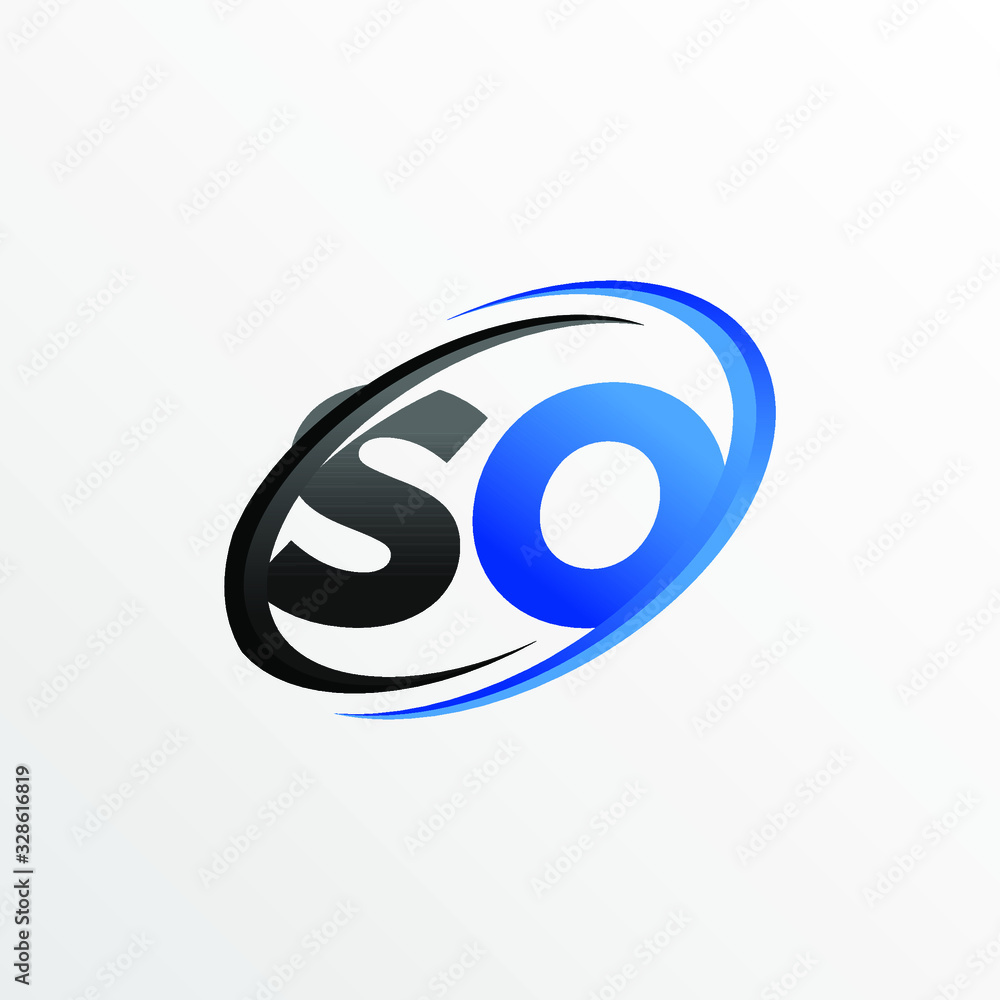 Initial Letters SO Logo with Circle Swoosh Element Stock Vector | Adobe ...