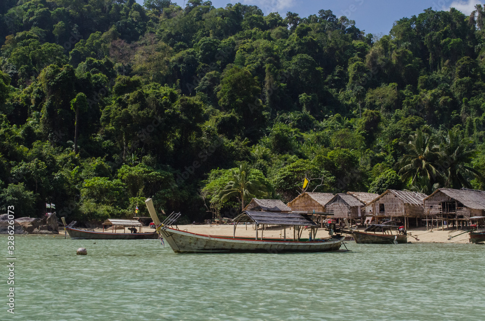 The Moken Sea Gypsy Village at Koh Surin on the Mu Ko Surin National ...