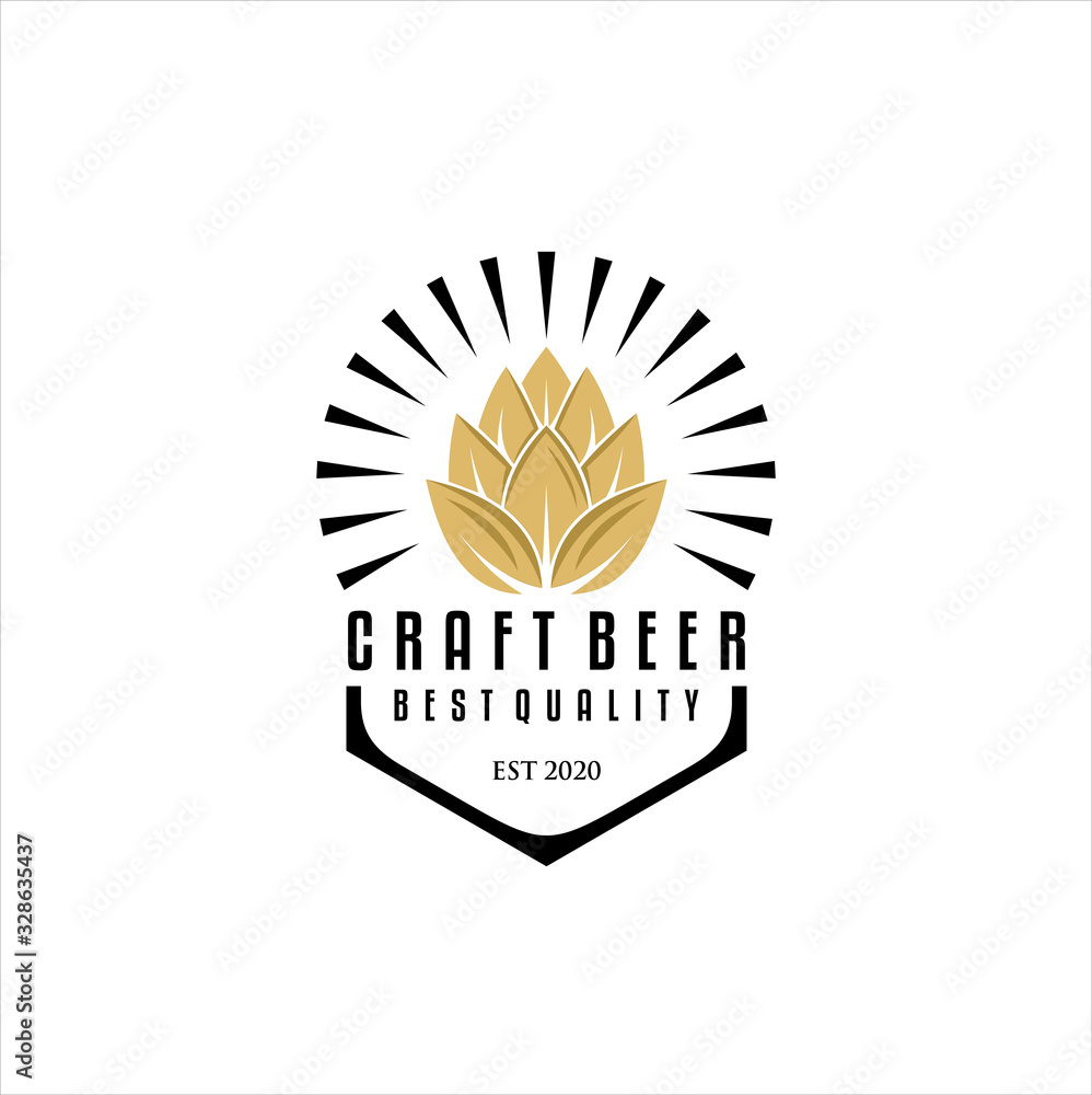 Logo Craft Beer company badge, sign or label. Vector illustration ...