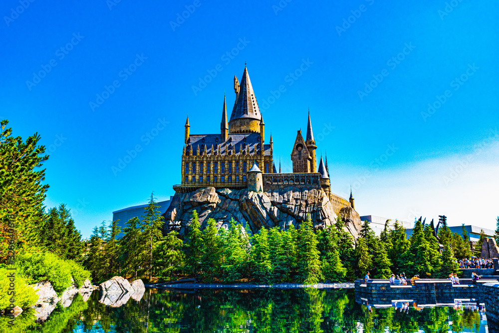 OSAKA, JAPAN - AUGUST 10, 2019: Photo of Hogwarts Castle. The Wizarding ...