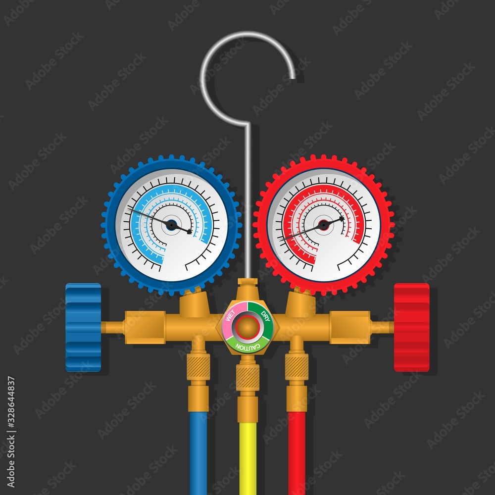 Manifold Gauge Repair Tool of Air Conditioner and Refrigerator Stock ...