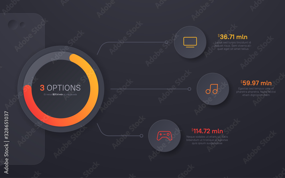 Vector Presentation Infographic Structure Chart Design Three Options Stock Vector Adobe Stock