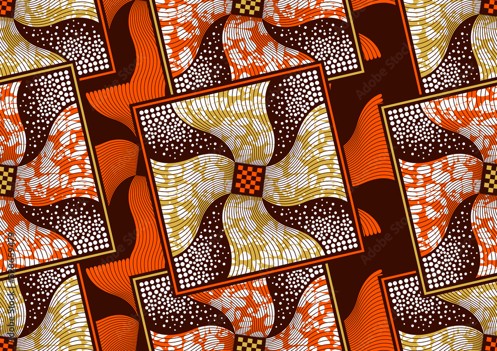 african seamless pattern, picture art and abstract background, vector ...