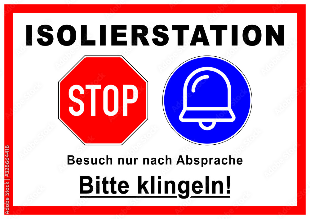 ks525 Kombi-Schild - STOP - Zutrittskontrolle - Isolierstation ...