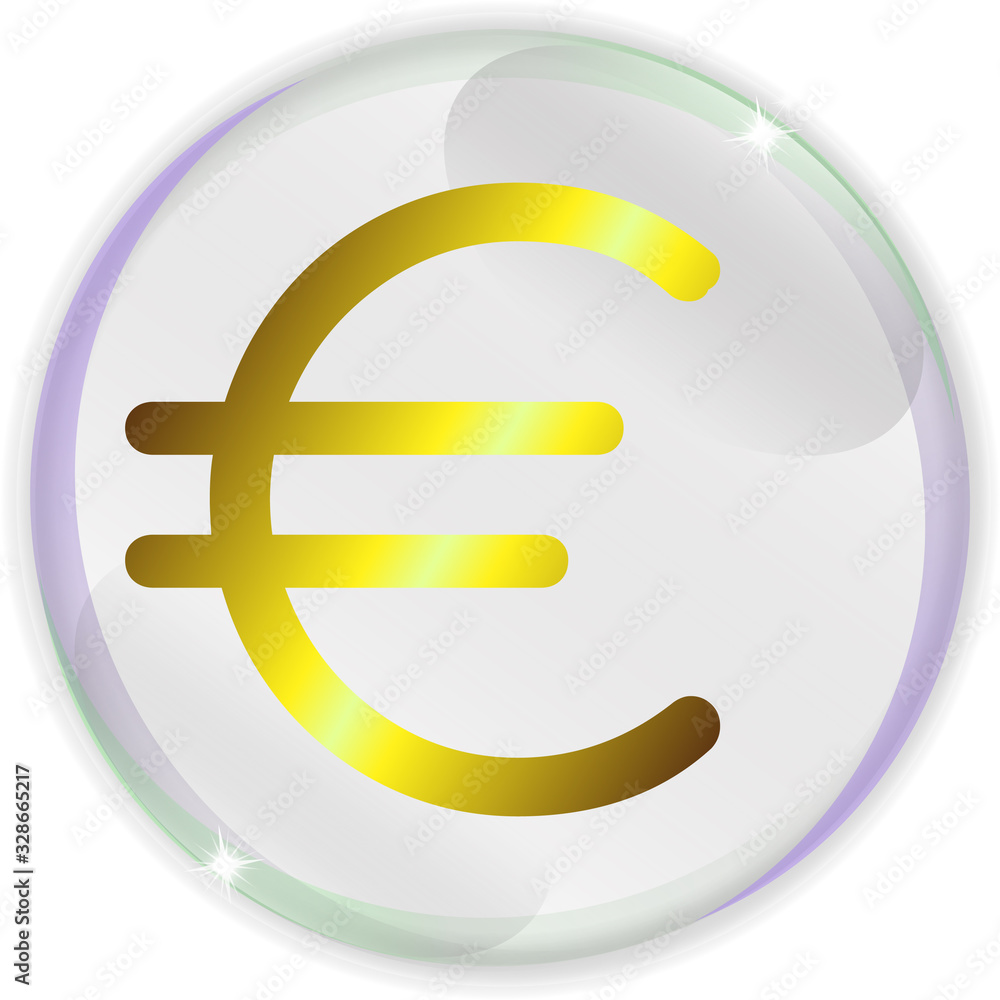 Illustration of simple and realistic euro currency sign or symbol with ...