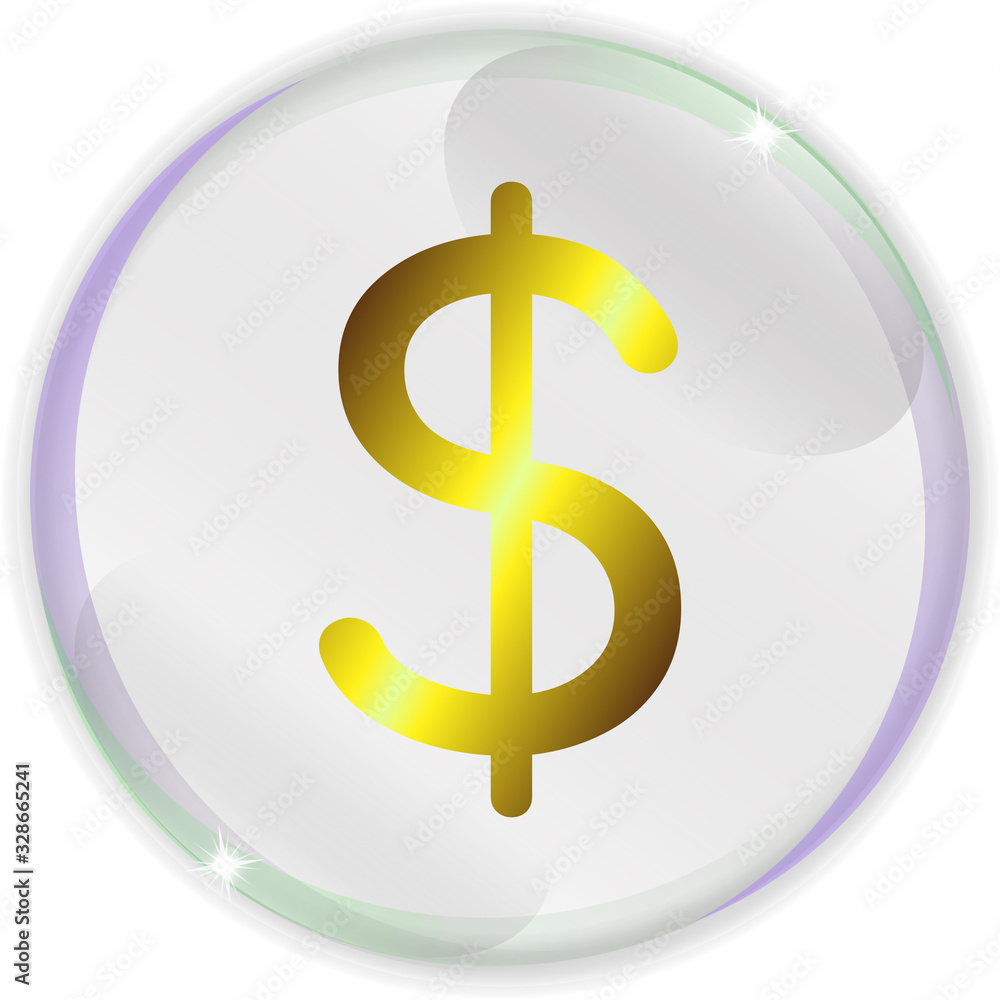 Illustration of simple and realistic US dollar currency sign or symbol ...