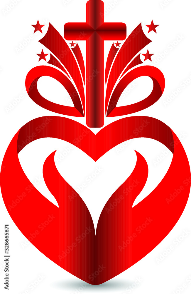 jesus love gift logo Stock Vector | Adobe Stock