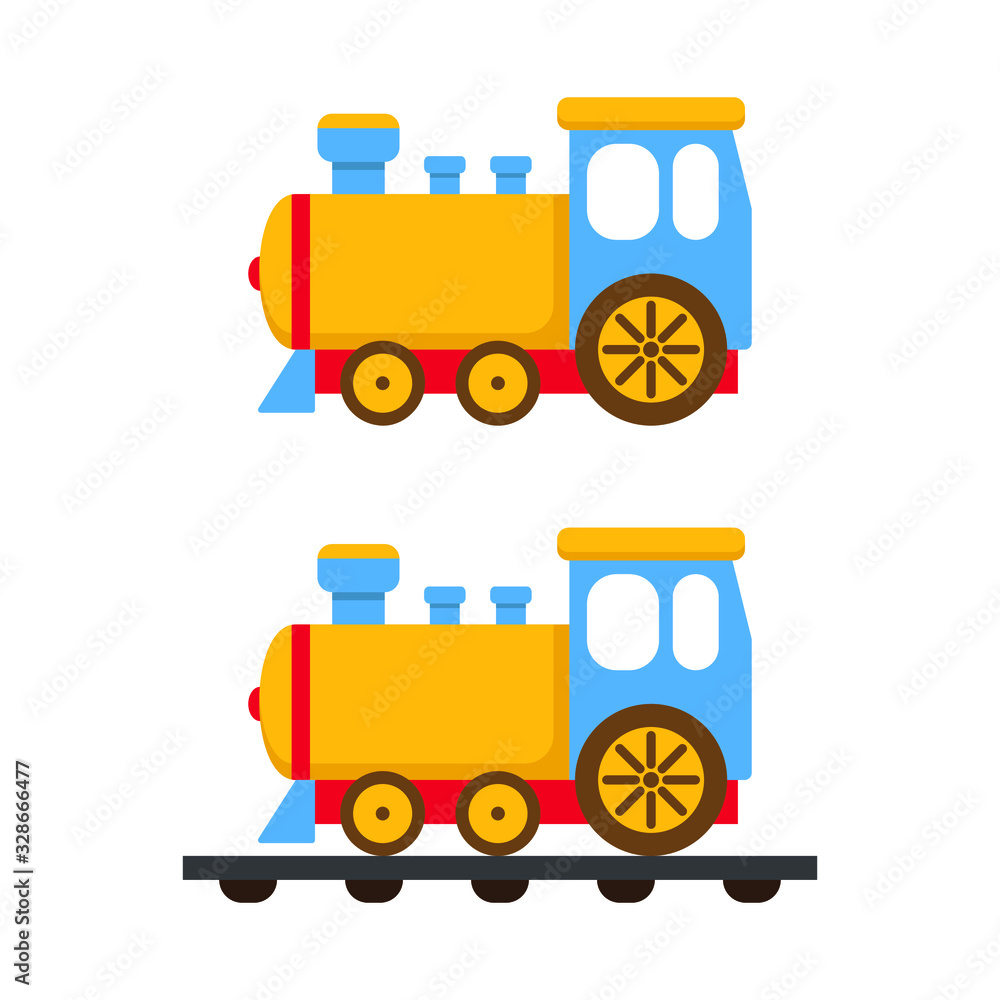 Toy train cartoon vector illustration. Stock Vector | Adobe Stock
