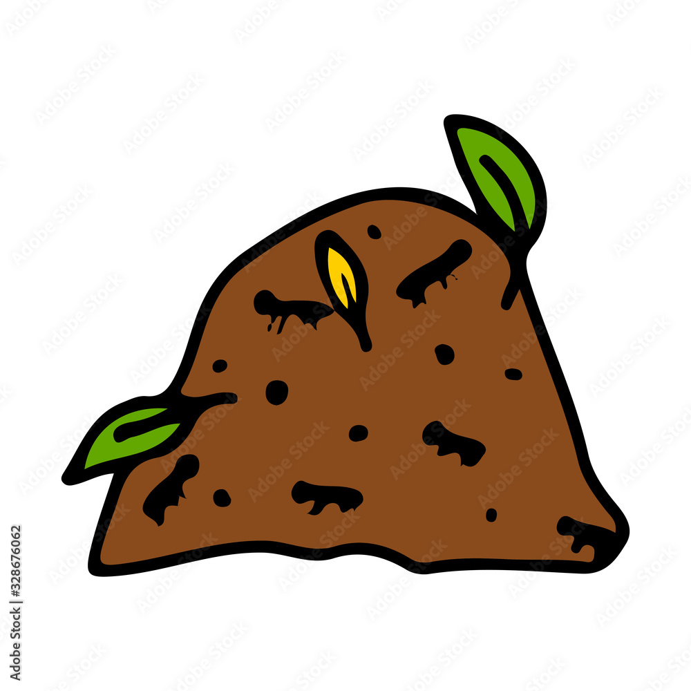 Anthill with ants in cartoon style on an isolated white background ...