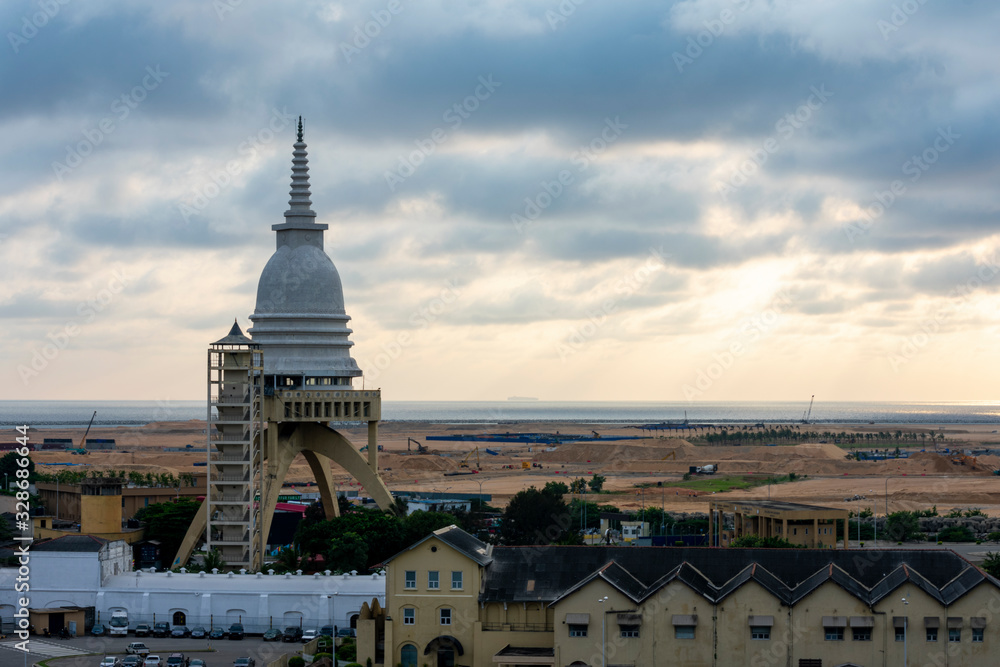 Sri Lanka, Colombo - December 31 2019 - The Buddhist temple of Sambodhi ...