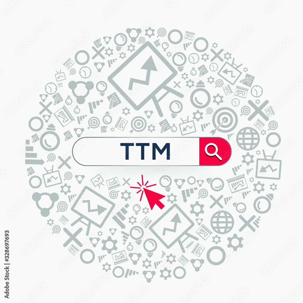 ِTTM mean (trailing twelve month) Word written in search bar ,Vector ...